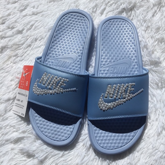 Nike | Shoes | Blue Nike Slides | Poshmark